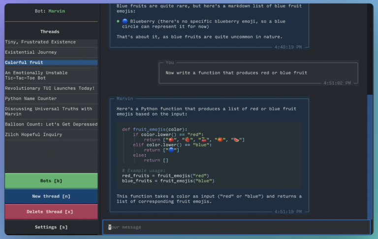 Marvin Unveils Advanced Text User Interface for Seamless AI Bot ...